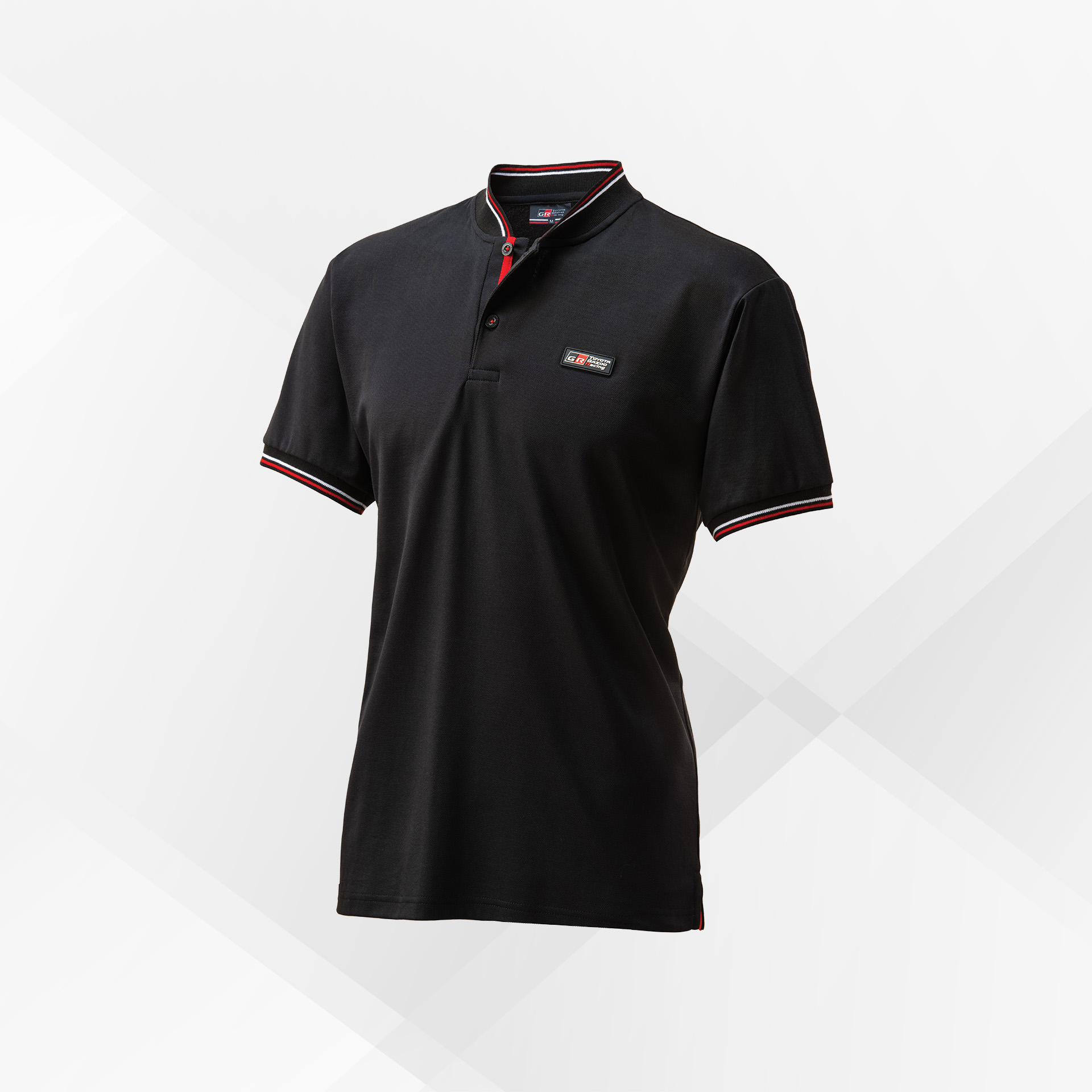 GR MANDARIN COLLAR T SHIRT BLACK
